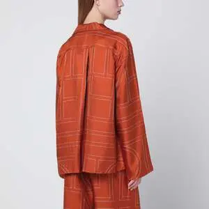 TOTEME Monogram Silk Shirt - Brown