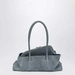Attico La Passeggiata Small Washed Denim Top Handle Bag - Light Blue
