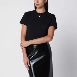 COURREGES Ac Logo Cotton T-shirt - Black