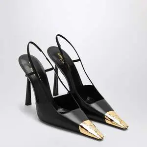 Saint Laurent Jeanne Slingback Pumps In Leather