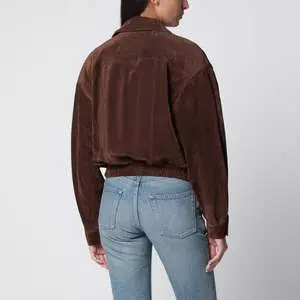 Saint Laurent Vintage Suede Leather Jacket In Ebony