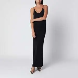Saint Laurent Backless Viscose Maxi Dress - Black
