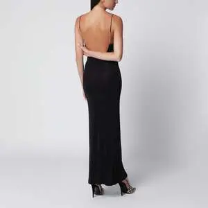 Saint Laurent Backless Viscose Maxi Dress