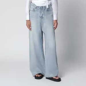 Balenciaga Wide-leg Light Cotton Jeans - Blue