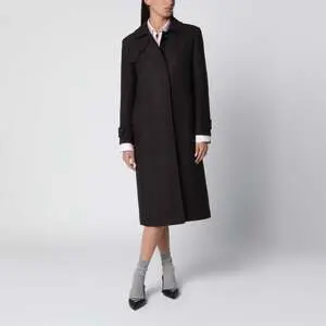 Tagliatore Single-breasted Black/ Houndstooth Wool Coat