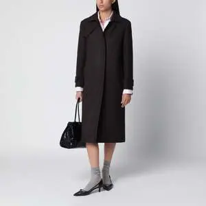 Tagliatore Single-breasted Black/ Houndstooth Wool Coat