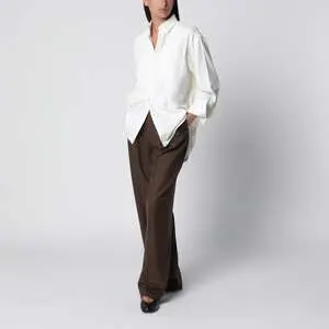 Loro Piana Brown Check-pattern Trousers In Wool And Cashmere