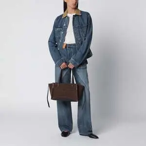 JW Anderson Elongated Loafer Cabas Bag In Suede - Brown
