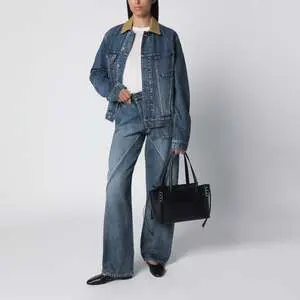 JW Anderson Elongated Loafer Cabas Bag In Smooth Full-grain Calf Leather - Black