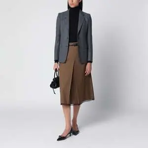 Tagliatore Single-breasted Anthracite Jacket With Houndstooth Pattern In Wool Blend