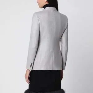 Tagliatore Double-breasted Pearl Jacket In Wool And Cashmere