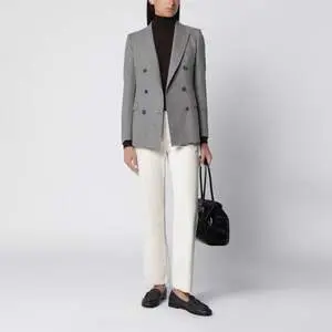 Tagliatore Double-breasted Jacket With Herringbone Pattern In Wool And Cashmere