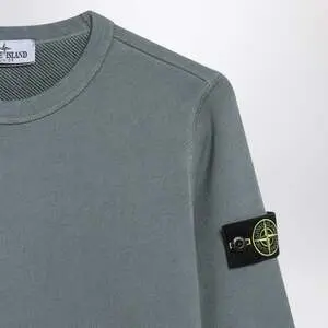 Stone Island Crewneck Sweatshirt In Cotton - Blue