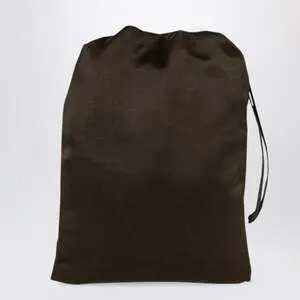 THE ROW Ray Dark Silk Pouch - Brown