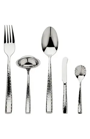 RICCI ARGENTIERI Ricci Anvil 5-piece Flatware Serving Set - Silver