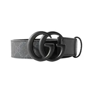 Gucci Gg Supreme Buckle Belt - Black