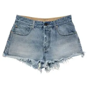 Balenciaga Frayed Hem Denim Shorts - Blue