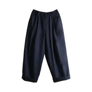 Marni Pleated Button Closure Cuffed Trousers 'blue - Black