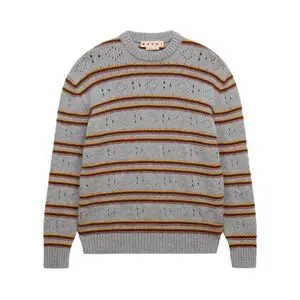 Marni Crewneck Striped Sweater 'inox - Grey