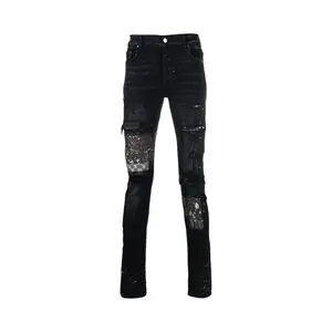 Amiri Artpatch Paint Checker Jeans 'aged - Black