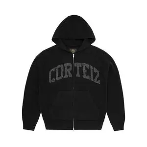 CORTEIZ 3m College Knit Zip Hoodie - Black