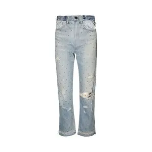 Amiri Gradient Crystal Reconstructed Denim Pants 'multi Indigo - Blue