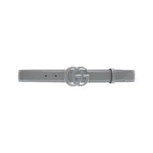 Gucci Gg Marmont Thin Belt - Grey