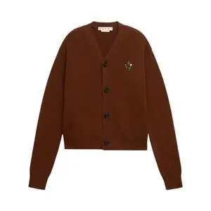 Marni V-neck Knit Cardigan 'sadelle - Brown