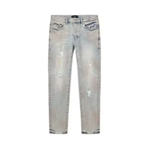 PURPLE BRAND Skinny Pink Mud Distressed 'light Indigo