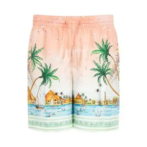 Casablanca Silk Shorts 'ethereal - Multicolor