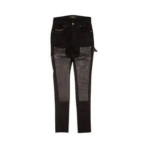 Amiri Denim Leather Workman Pant - Black