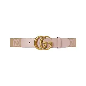 Gucci Gg Marmont Jumbo Gg Belt 'beige/light Pink - Tan