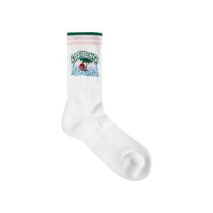 Casablanca Palm Tree Emblem Socks 'blend - White