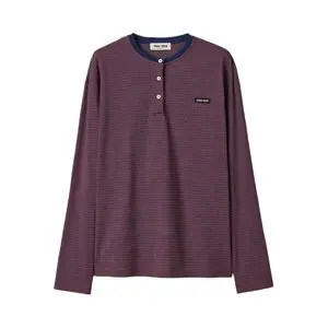Miu Miu Jersey Riga Girocollo 'navy/granato - Blue