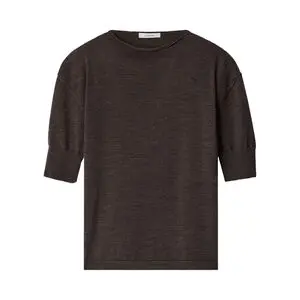 LEMAIRE Short-sleeve Sweater 'ecorce - Brown