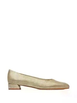 Bernardo Nero Metallic-effect Square-toe Pumps - Gold