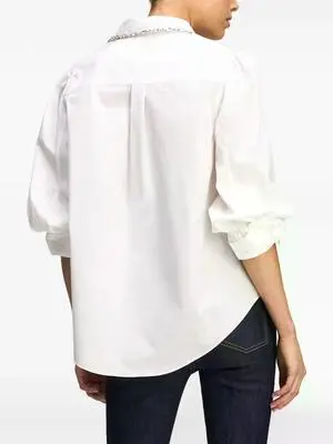 Cinq À Sept Crystal-embellished Puff-sleeve Shirt