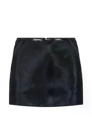 Elisabetta Franchi Cowhide Miniskirt With Vinyl Piping