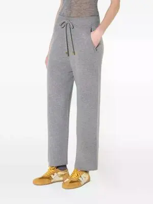 Elisabetta Franchi Ribbed Waistband Knit Trousers With Drawstring