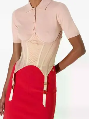 Elisabetta Franchi Knit Bustier-style Polo Shirt