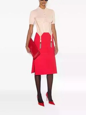 Elisabetta Franchi Knit Bustier-style Polo Shirt - Neutrals