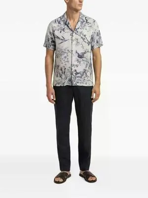 Orlebar Brown Maitan Zephra Bird-print Linen Shirt - Blue