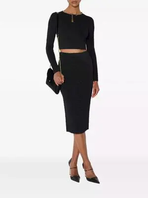 Elisabetta Franchi Snake-pattern Knit Skirt