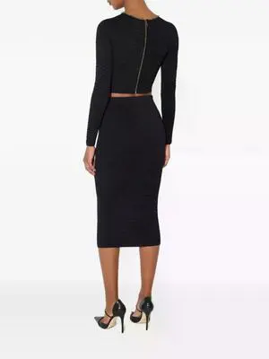Elisabetta Franchi Snake-pattern Knit Skirt