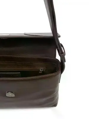 Emporio Armani Leather Messenger Bag - Brown