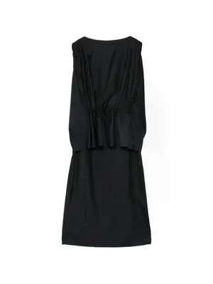 LESS Layered Sleeve Midi Dress - Black