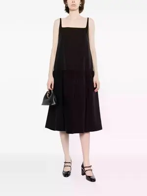 LESS Ruffled Midi Dress - Black