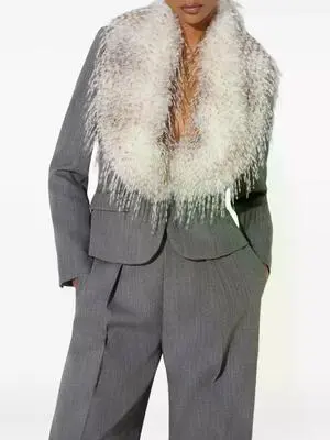 Elisabetta Franchi Wool Jacket With Fur-effect Collar