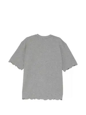 JNBY Scalloped-trim Mid-sleeve Tee - Grey