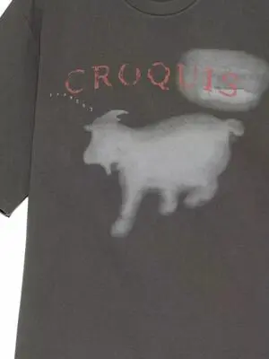 CROQUIS Sheep-print Cotton T-shirt